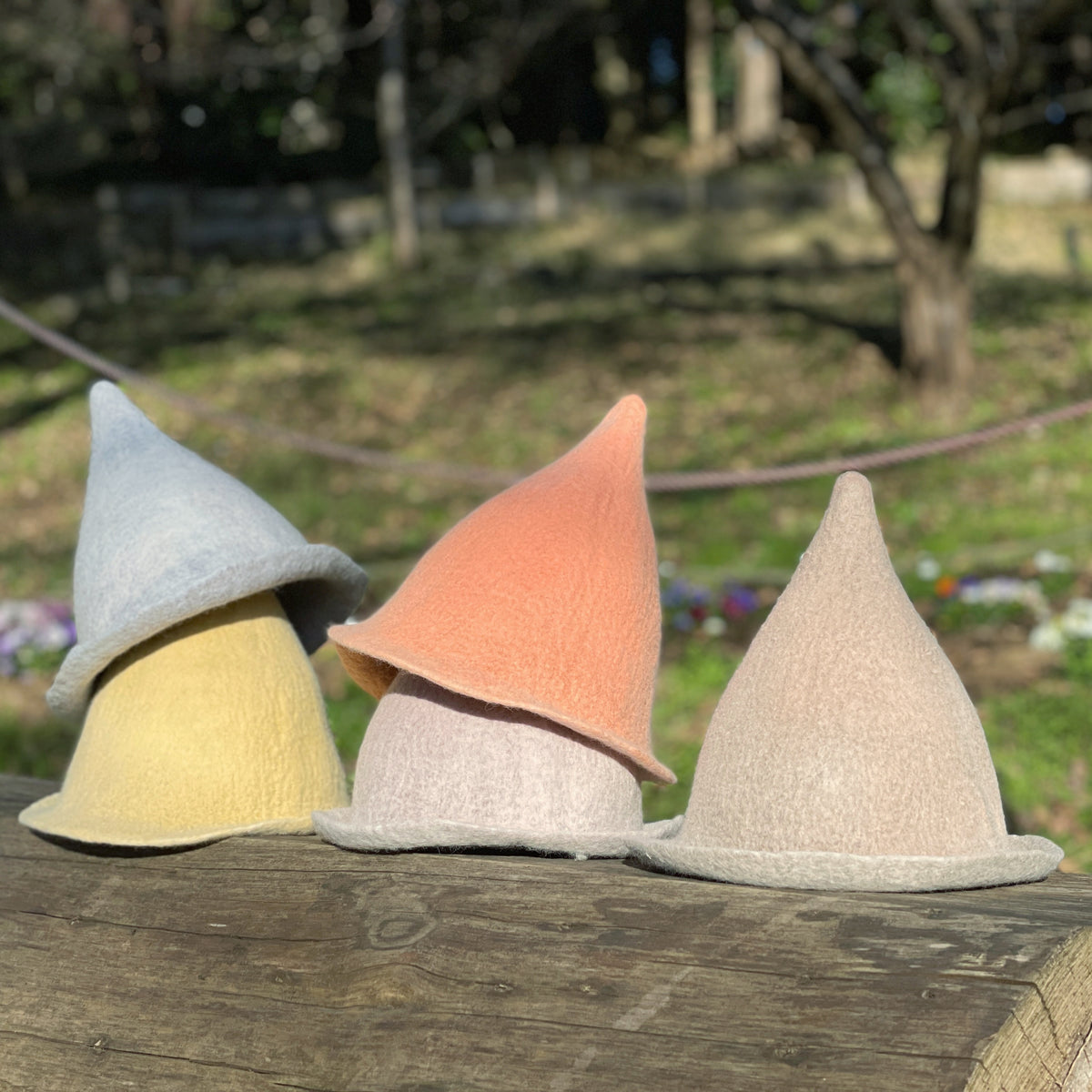 30%OFF べんがら染フェルトのとんがり帽子 -長くかぶれる帽子- – Kasi: Online Store